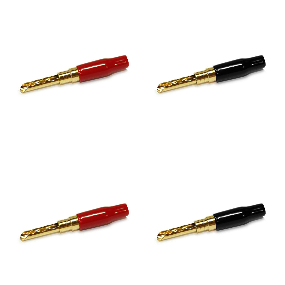 Gold Plated Z Plug Pack Of 4 – 2 x Red and 2 x Black – Black Rhodium